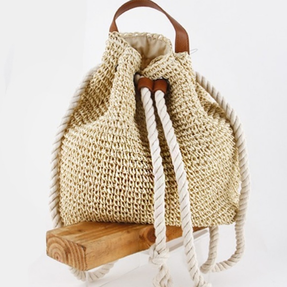 MischkaPu | Bags | Ivory Braided Net Backpack | Poshmark